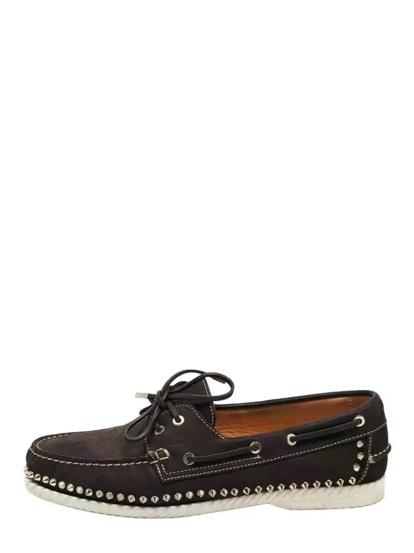 CHRISTIAN LOUBOUTIN Steckel Spiked Leather Boat Shoes - Black