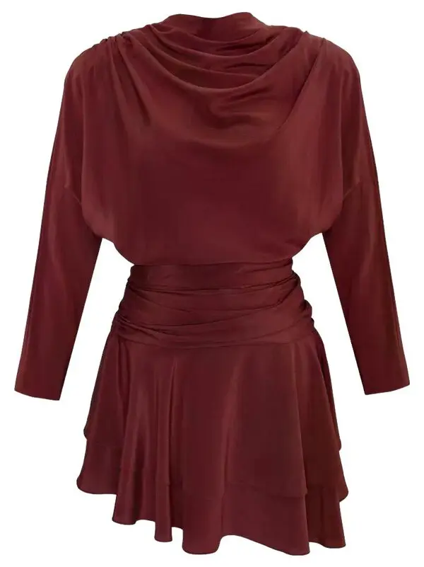 OCCLEUS Janis Draped Mini Dress - Red