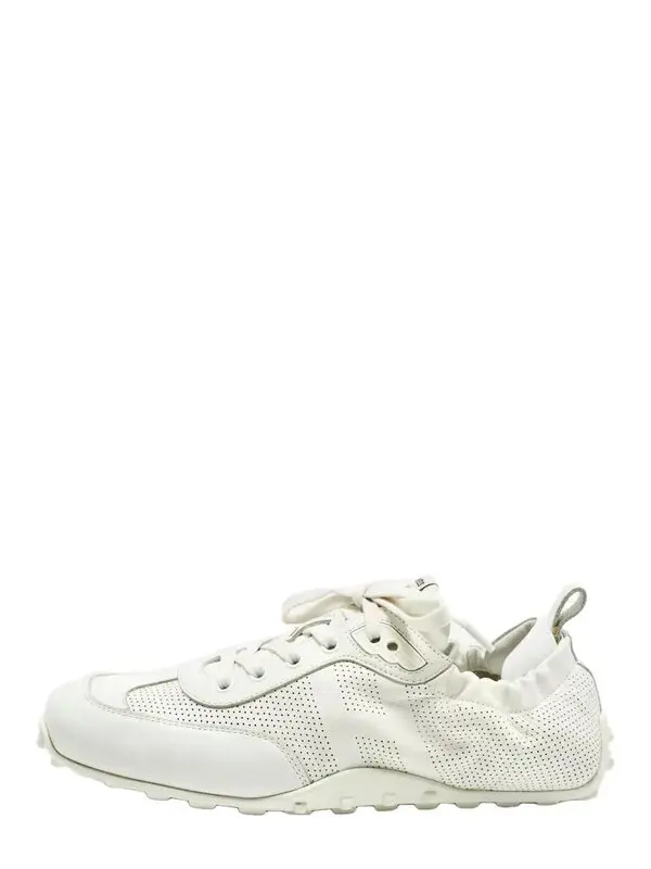 Hermès Perforated Lace-up Sneakers - White