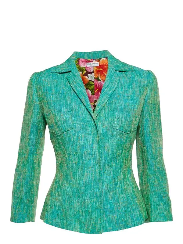 Dolce & Gabbana Single-breasted Tweed Blazer - Blue