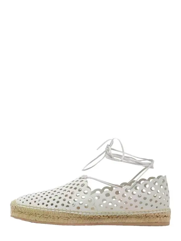 GIANVITO ROSSI Thierry Perforated Ballet Flats - White