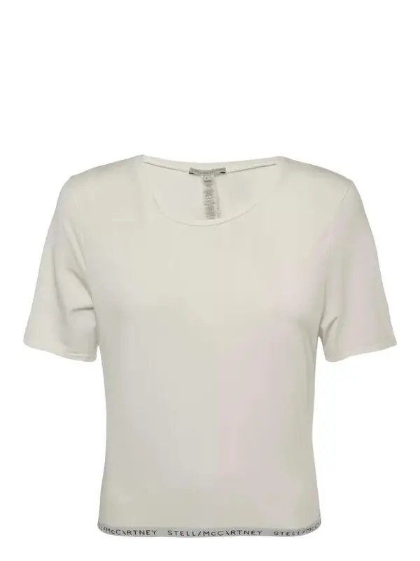 Stella McCartney Logo-trim Crew-neck T-shirt - Neutrals