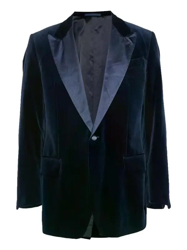 Saint Laurent Velvet-textured Blazer - Blue