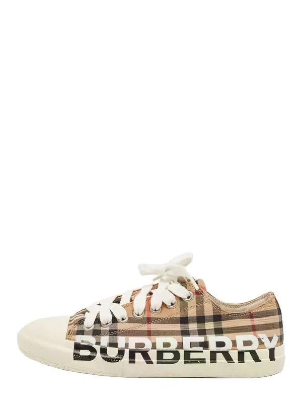 Burberry Check Pattern Lace-up Sneakers - Neutrals