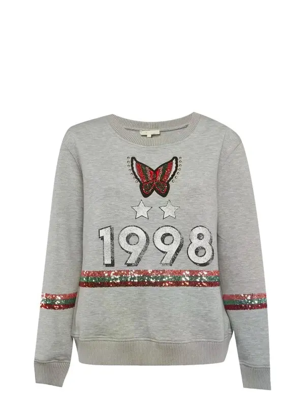 Maje Embellished Sweatshirt - Grey