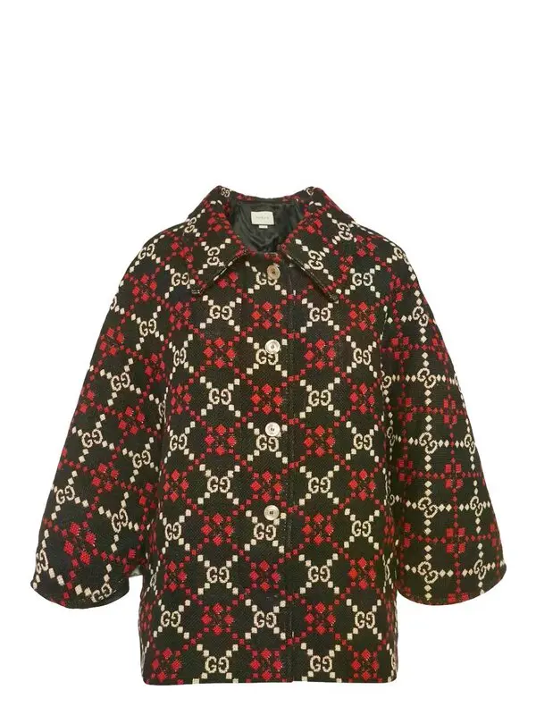 Gucci Gg Diamond Wool Jacket - Black