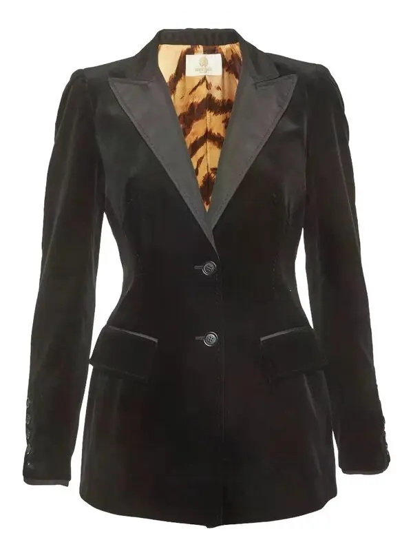 Roberto Cavalli Velvet Tuxedo Jacket - Black