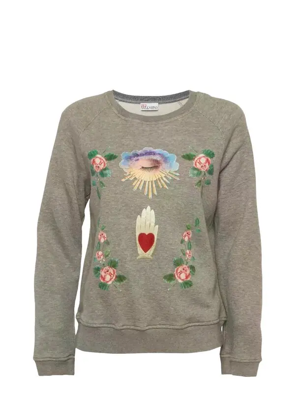 Red Valentino Graphic Print Sweatshirt - Grey
