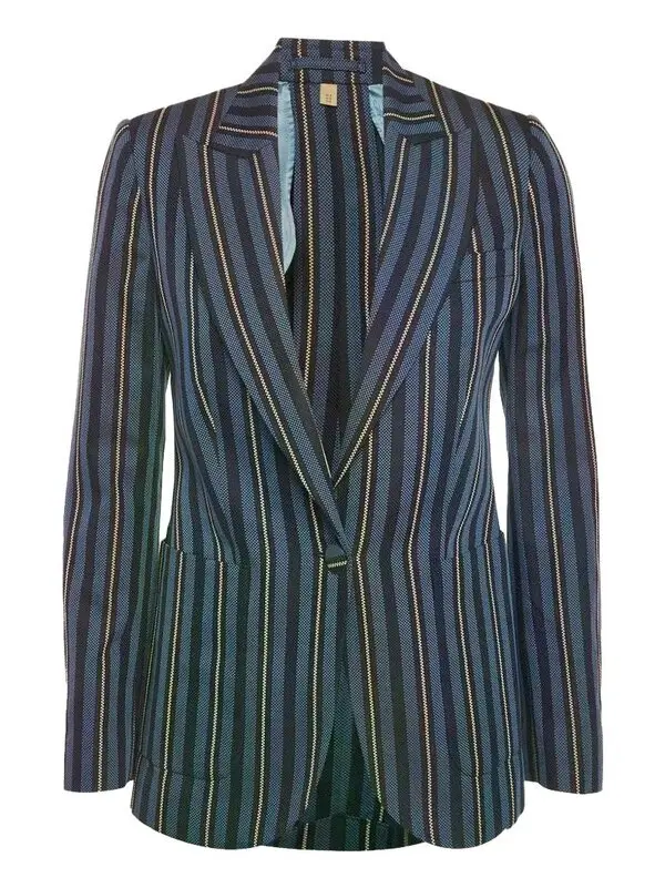 Burberry Striped Jacquard Blazer - Blue
