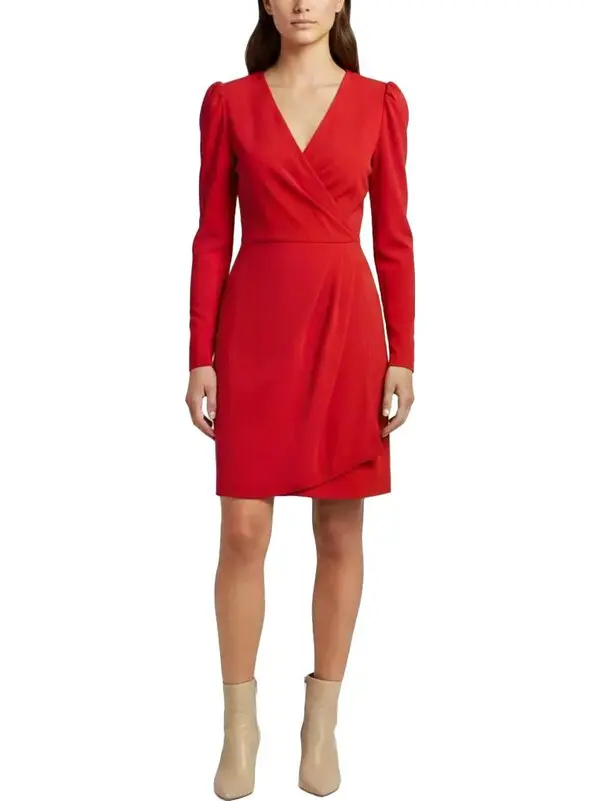 Red Valentino Wrap-style Crepe Mini Dress - Red