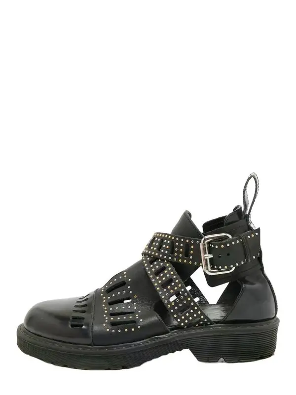 Alexander McQueen Dalston Cut-out Studded Ankle Boots - Black