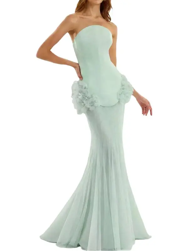 GEMY MAALOUF Strapless Mermaid Gown - Green