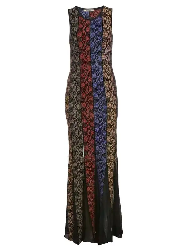 Roberto Cavalli Panelled Sleeveless Maxi Dress - Black