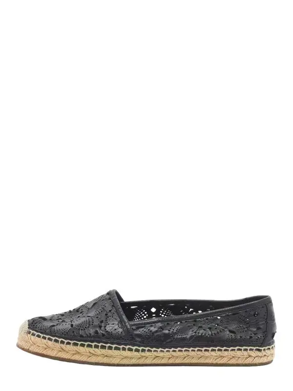 Burberry Cut-out Leather Espadrilles - Black