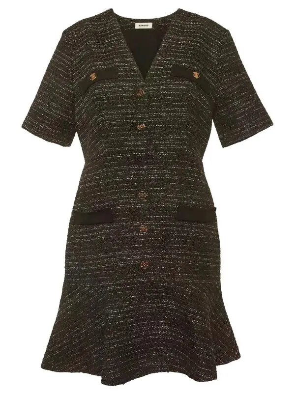 Sandro Tweed Mini Dress - Black