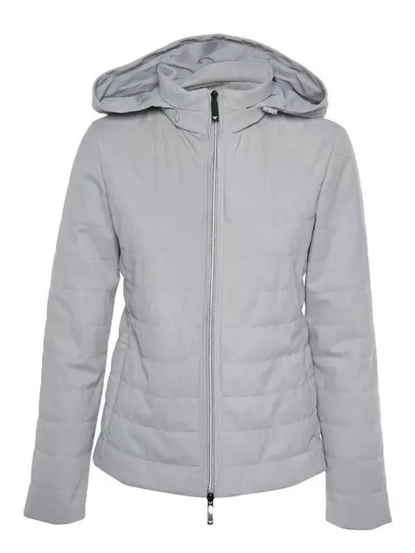 Emporio Armani Quilted Hooded Jacket - Grey
