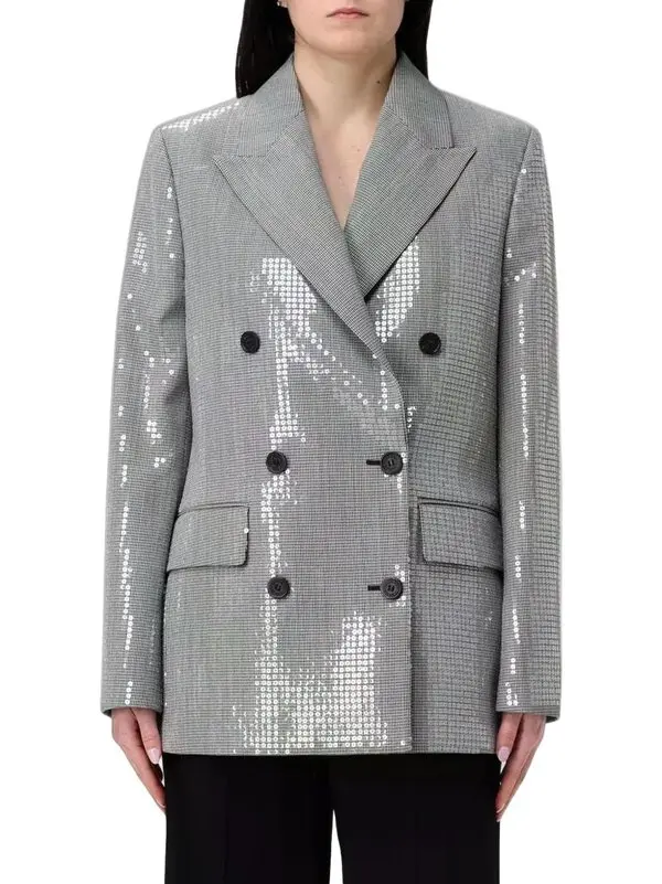 GOLDEN GOOSE Sequined Double-breasted Blazer - Silver