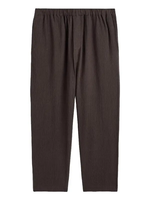 Cos Seersucker Tapered Pants - Brown