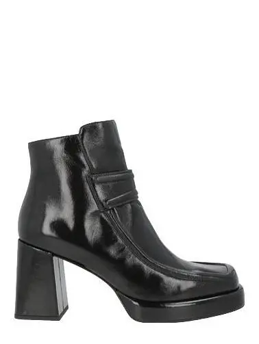 GIORGIO FABIANI Leather Ankle Boots With Geometric Heel - Black