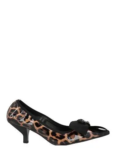 RAS Patent Leather Leopard-print Pumps With Bow Detailing - Black