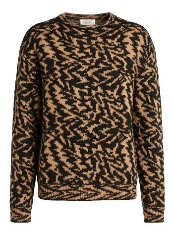 LANEUS Two-tone Knit Sweater - Camel
