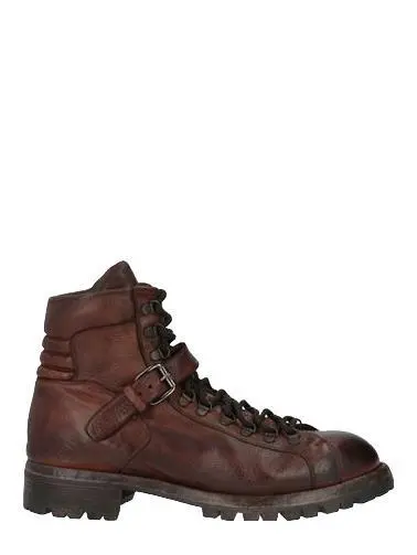 Eleventy Leather Lace-up Ankle Boots - Brown