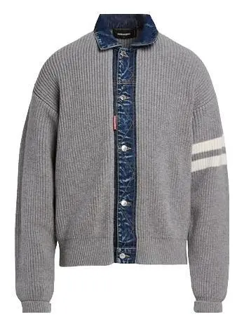 Dsquared2 Wool, Cashmere, And Cotton Cardigan - Grey