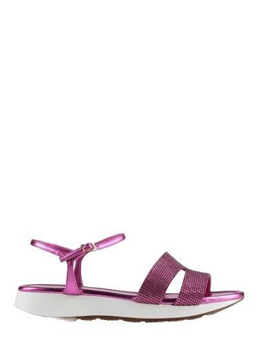 LORIBLU Metallic Embellished Wedge Sandals - Pink