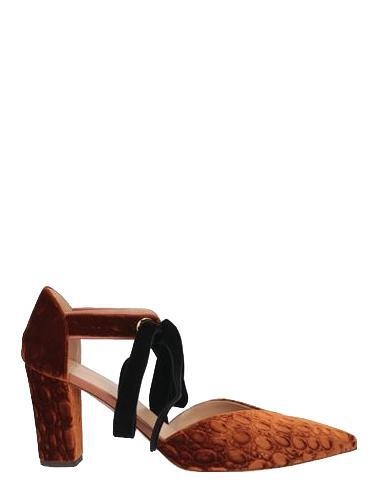 Ulla Johnson Velvet Pumps With Bow Detailing - Camel