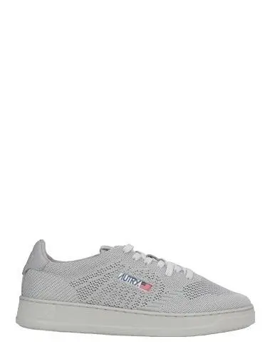 AUTRY Low-top Sneakers With Embroidered Logo And Leather Trims - Grey