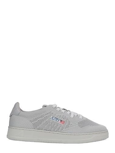 AUTRY Low Top Sneakers In Textile Fibers And Leather - Light Grey