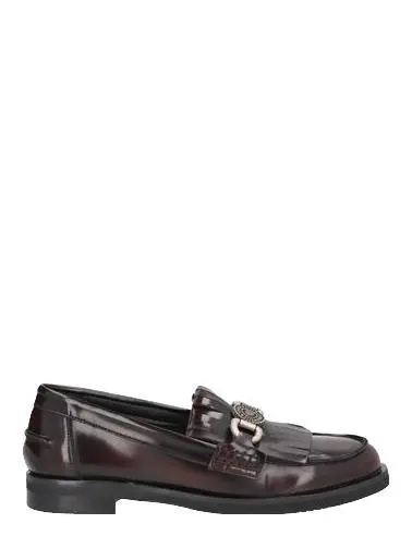 NILA & NILA Leather Loafers With Fringe And Embellishments - Red