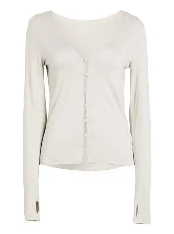 Majestic Filatures Light Viscose Stretch Jersey V-neck Long Sleeve Shirt - Grey