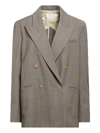 ALYSI Double-breasted Blazer In Cool Wool - Grey