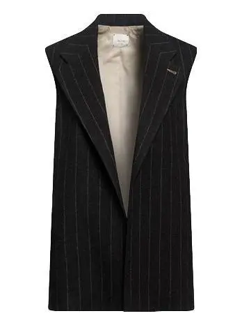 ALYSI Virgin Wool Pinstriped Tailored Vest - Grey