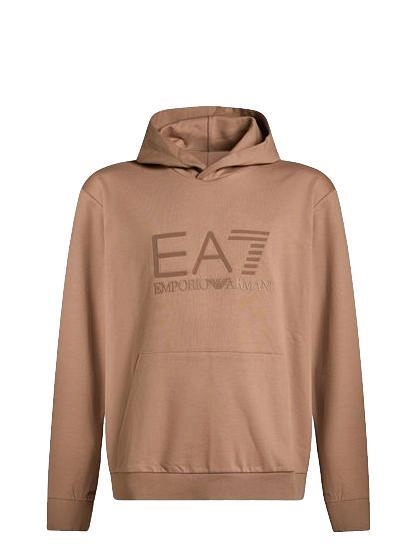 EA7 Cotton Sweatshirt With Print - Light Brown