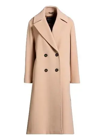 Cinzia Rocca Double-breasted Wool Blend Coat - Beige