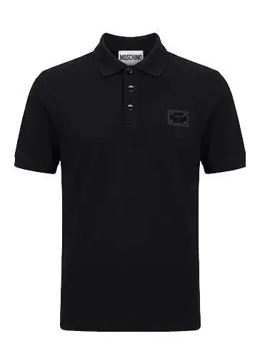 Moschino Polo Shirt Size Cotton, Elastane - Black