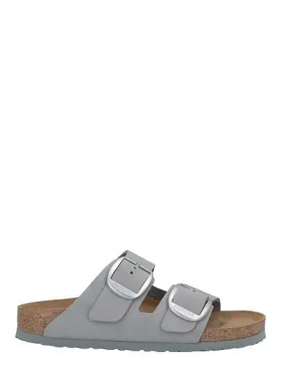 BIRKENSTOCK Leather Flat Sandals With Buckle Fastening - Grey