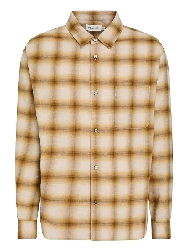FRAME Checked Cotton And Woolblend Flannel Shirt - Light Brown