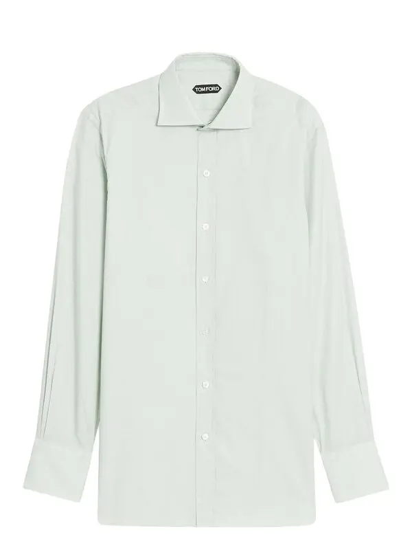TOM FORD Checked Cotton Shirt - Light Green
