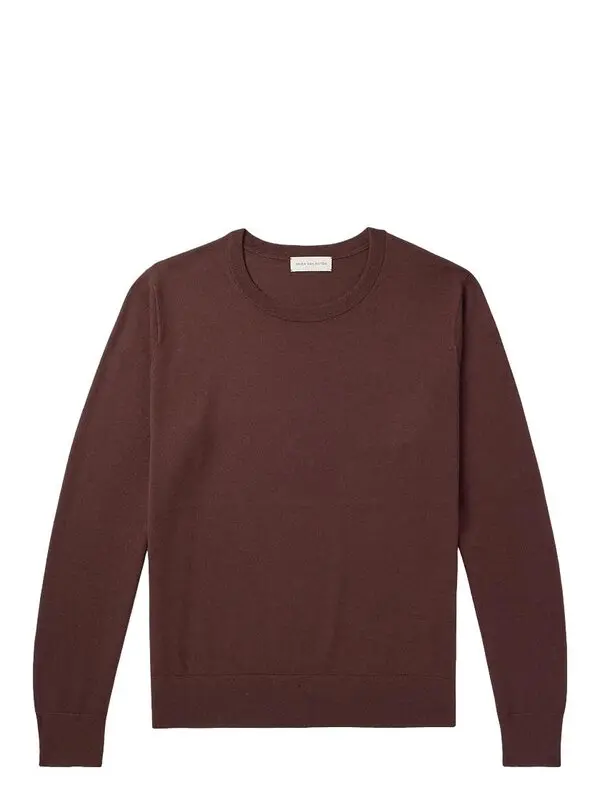 Dries Van Noten Merino Wool Crewneck Sweatshirt - Chocolate