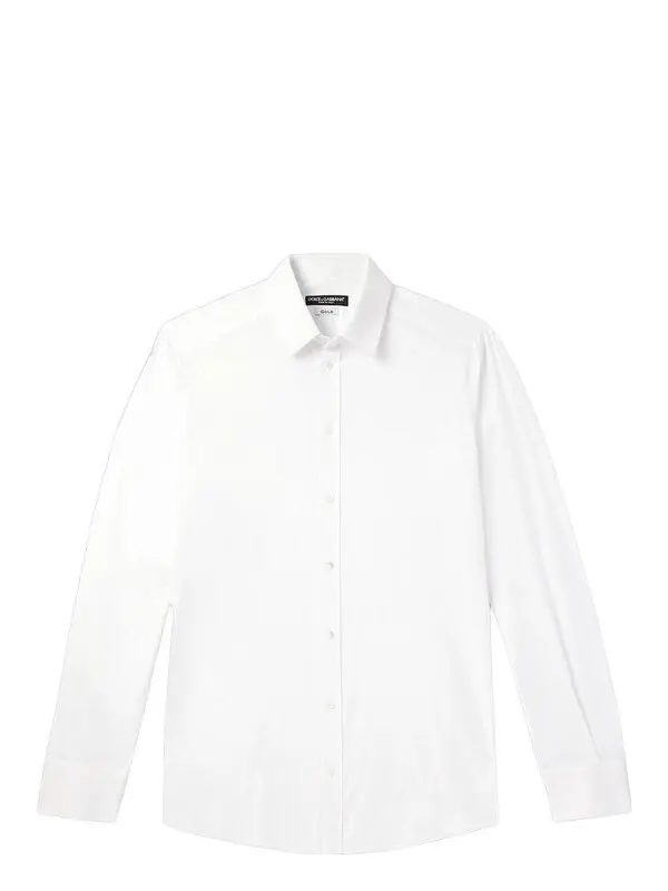 Dolce & Gabbana Slimfit Cottonblend Poplin Shirt - White