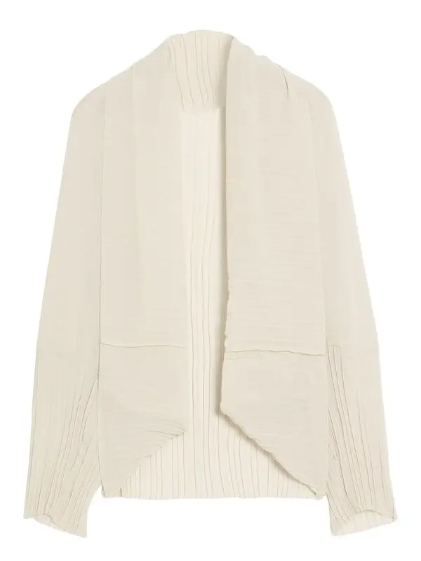 Max Mara Vesuvio Plissé Crepe De Chine Cape - Ecru