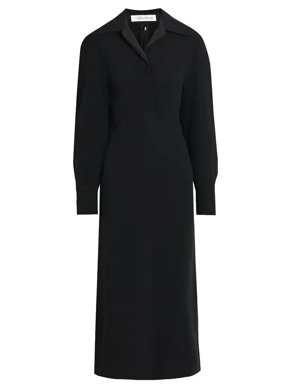Victoria Beckham Crepe Midi Shirt Dress - Black