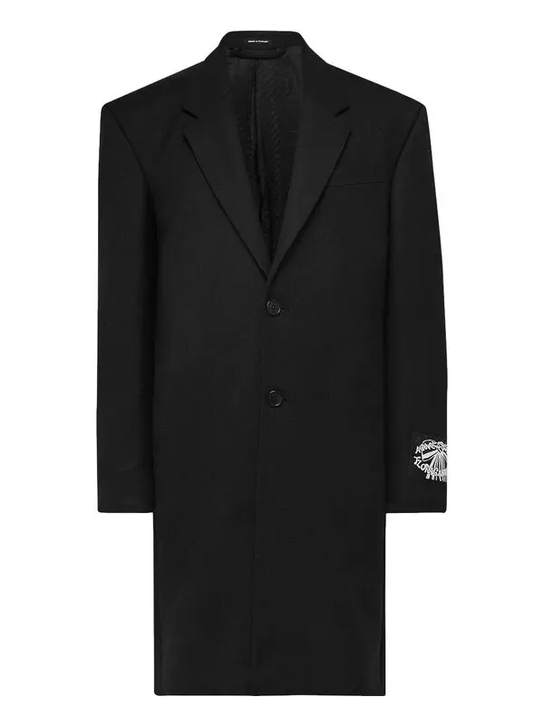 Acne Studios Oversized Logo-appliquéd Wool Twill Blazer - Black