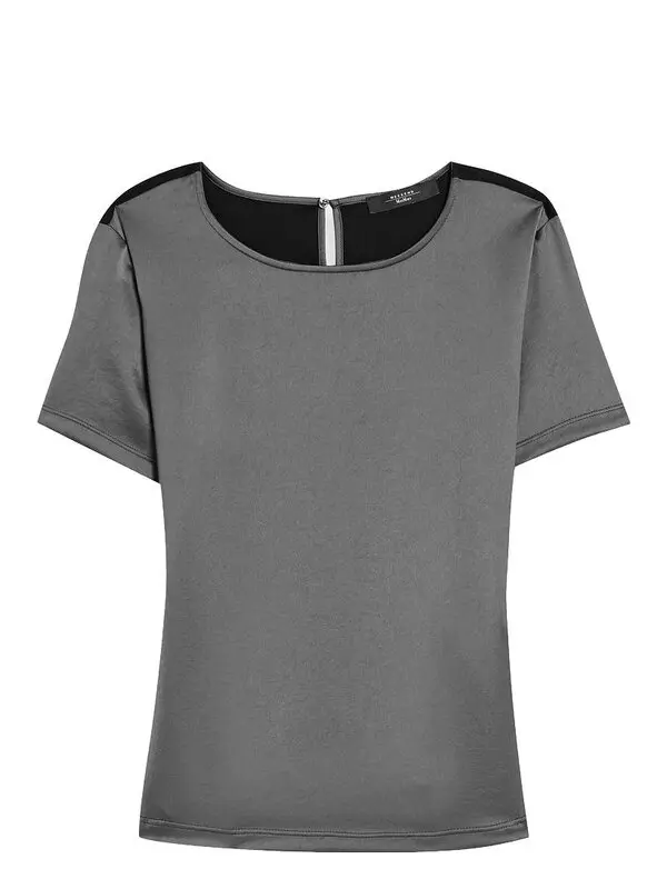 Max Mara Amburgo Satin-crepe Top - Anthracite