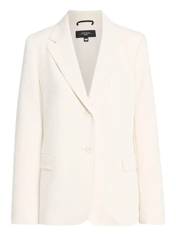 Max Mara Twill Blazer With Buttoned Cuffs - Ecru