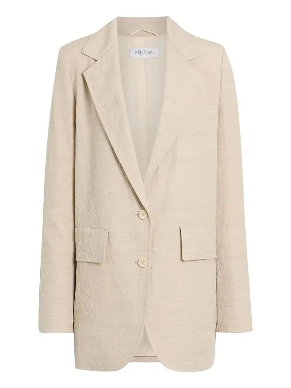 Max Mara Crinkled Wool Blazer - Beige