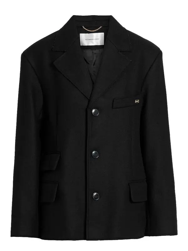 Victoria Beckham Wool-blend Felt Coat - Black